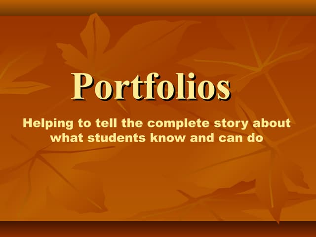 Types of Portfolio | PPTX