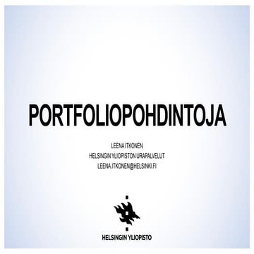 Portfoliotyon tueksi | PDF