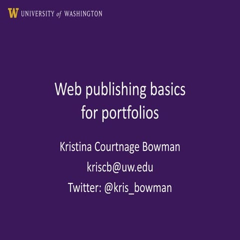 Web publishing for portfolios | PPTX