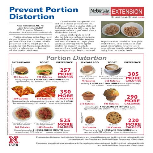 Prevent Portion Distortion Handout | PDF | Healthy Cooking and Eating ...