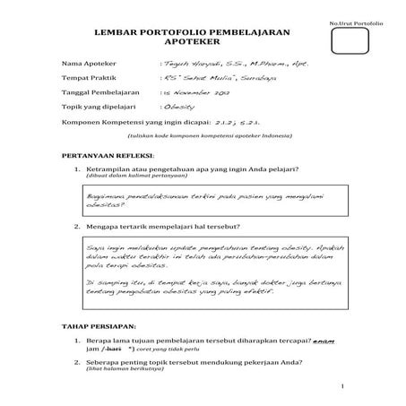 Portofolio form isian-contoh 1 | PDF