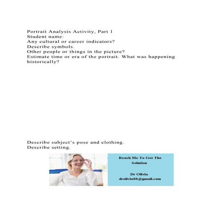 Portrait Analysis Activity, Part 1Student nameAny cultural or.docx