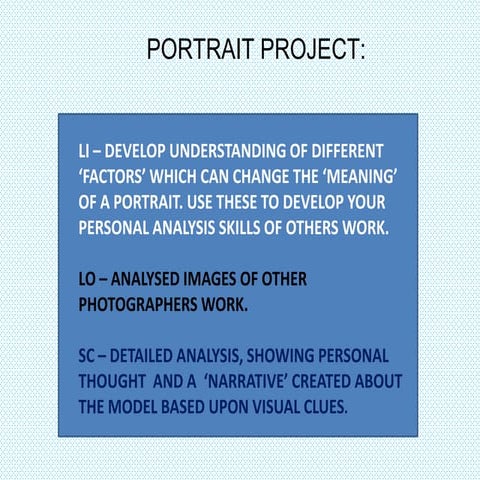 Portrait analysis skills | PPTX | Photography | Arts and Crafts
