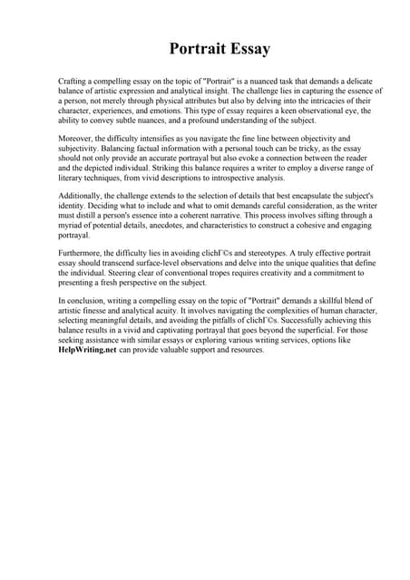 Sample Essay Describe A Person | PDF