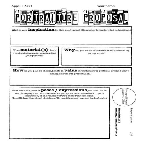 Portraiture Proposal | PDF