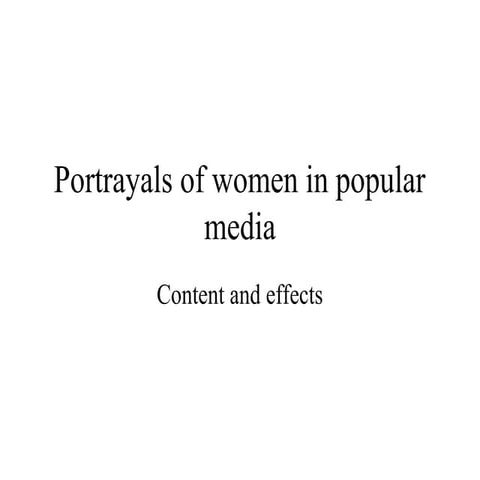 Women and Media | PPTX
