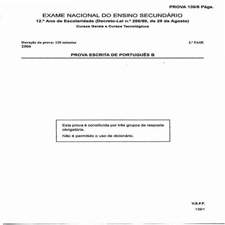 Portugues b139 exame_06_fase2 | PDF