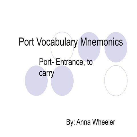 Port vocabulary mnemonics | PPT