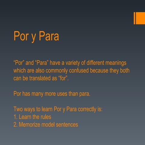 Por y para | PPT