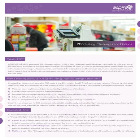 POS Testing - Challenges and Options | PDF