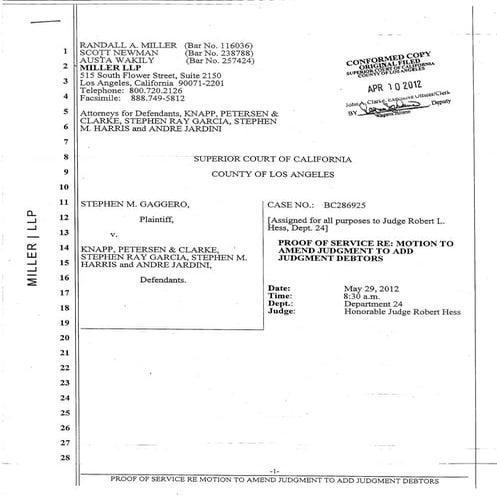 Sample notice of unavailability of counsel for California