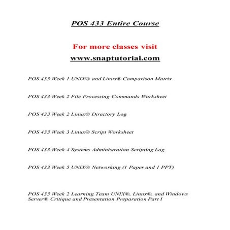 POS 433 Enhance teaching - snaptutorial.com | DOCX