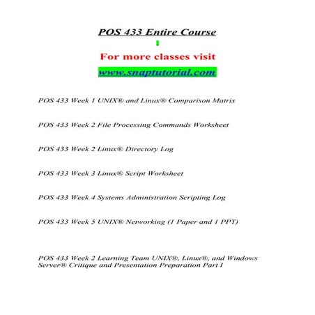 Pos 433 Exceptional Education-snaptutorial.com