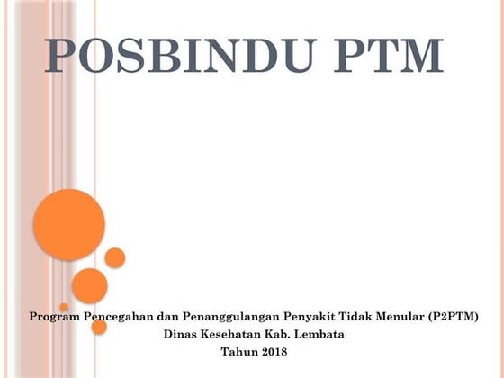 PENYAKIT TIDAK MENULAR (PTM) DI PUSKESMAS GEMBORpptx | PPT