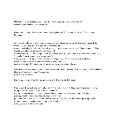 POSC 100 Introduction to American Government Professor Bre.docx