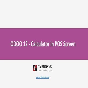 POS Calculator in Odoo 12 | PDF