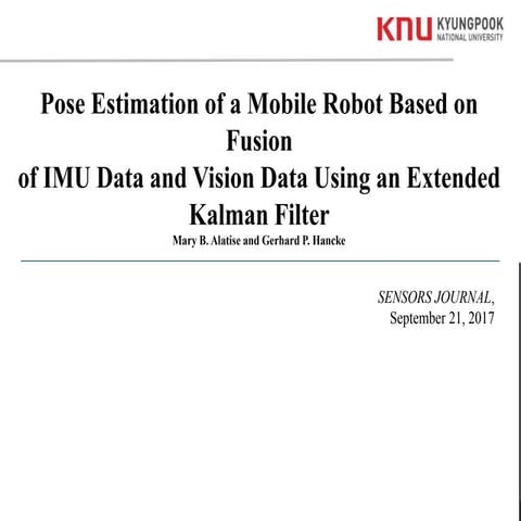 Pose Estimation Of A Mobile Robot Pptx Robotics Technology And Computing