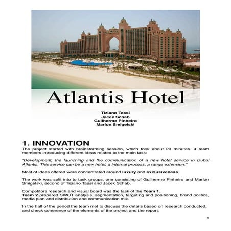 Poseidon Plan - Atlantis Hotel | PDF