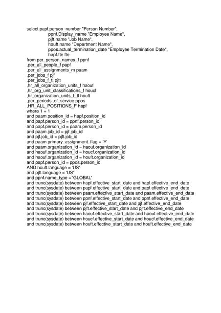 Oracle Hcm Cloud Core Hr Workforce Structures Table Relationships Pdf