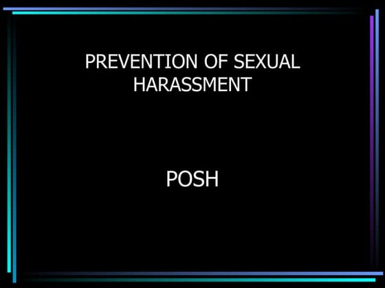 PoSH Act.pptx | Crime & Harmful Acts to Individuals, Society & Human ...