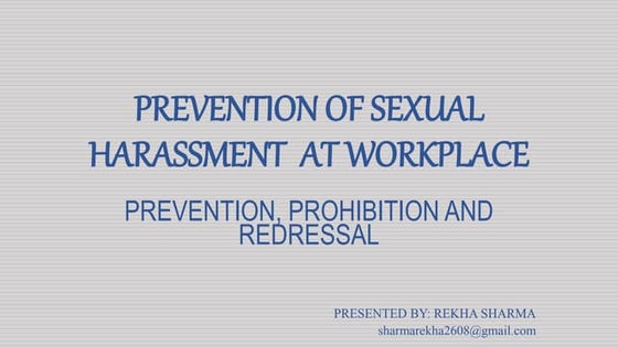 Sexual Harassment at workplace | PPT