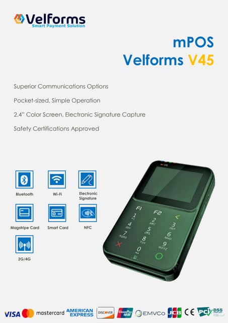 QR Code Scanner POS | Touch screen terminal V800 | Velforms | PDF