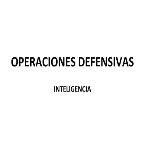 Operaciones defensivas | PPT