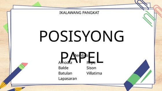 PAGSULAT-NG-POSISYONG-PAPEL. GRADE 12 2023 | PPTX