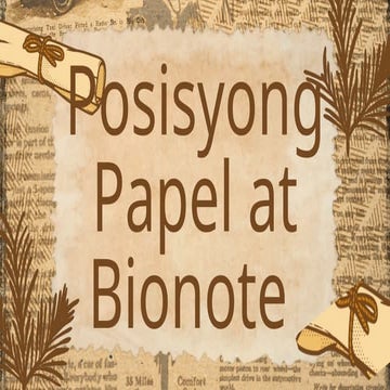 Posisyong Papel at Bionite.pptx posisyong papel | PPTX