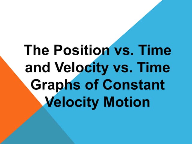 Position vs Time Graphs | PPTX