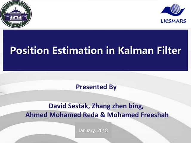 Position Estimation In Kalman Filter Ppt