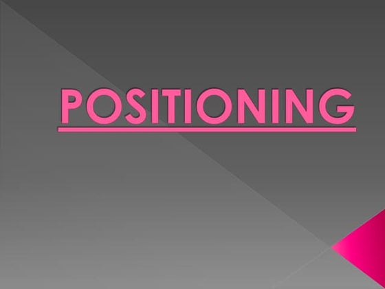 Positioning a patient | PPTX