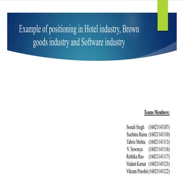 Example of different types of Positioning | PPT