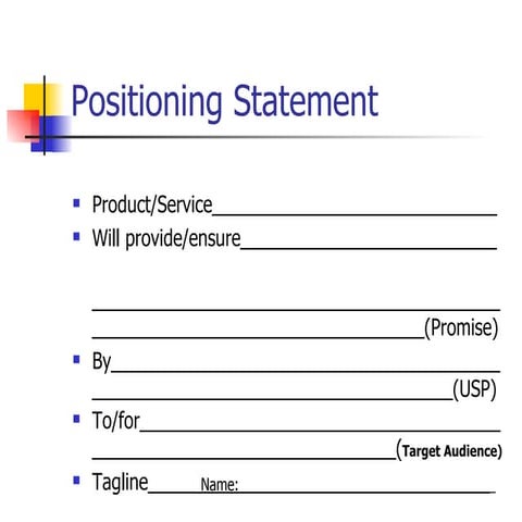 Positioning statement | PPT