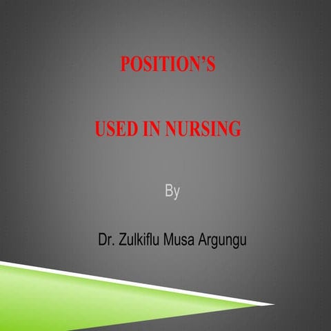 Positioning a patient | PPTX