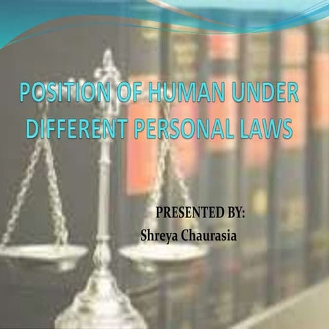 Position of humans under different personal laws | PPTX