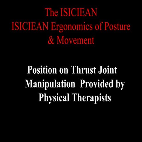 Positionon thrust jointmanipulation | PPT