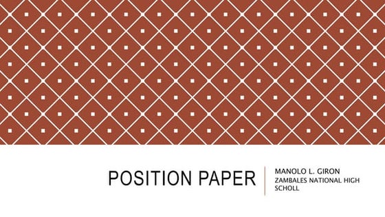 Position paper | PPTX | Education