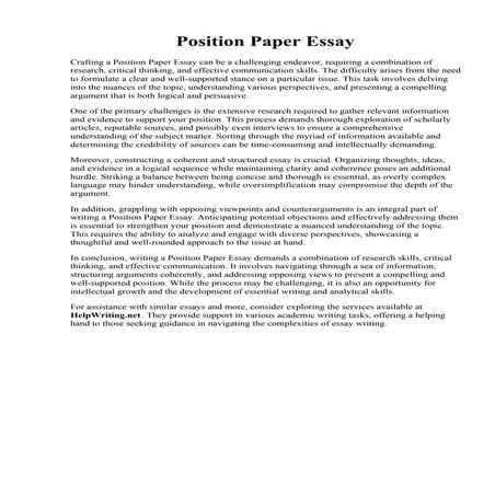 Position Paper Essay | PDF