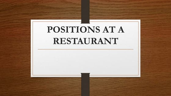 CLASSIC KITCHEN BRIGADE | PPT