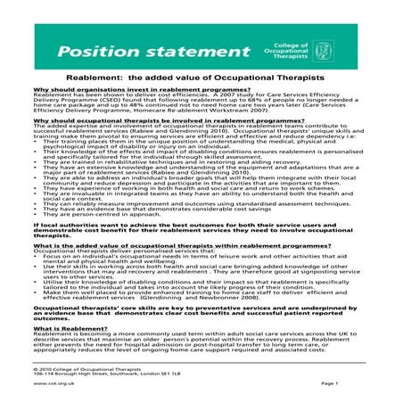 Position statement reablement | PDF
