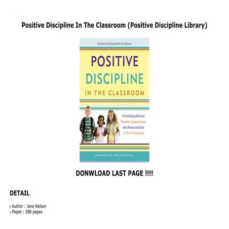 Positive Discipline In The Classroom (Positive Discipline Library) | PDF