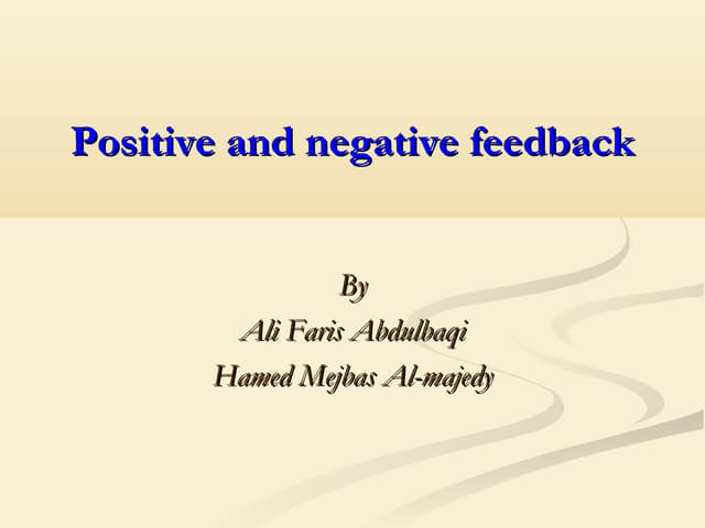Feedback Regulation Loop (Feedback Mechanism): Positive and Negative ...