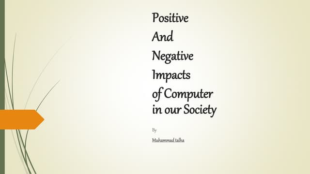 Positive and Negative Impacts of Computer | DOCX