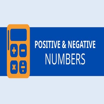 Positive and Negative Numbers Math Presentation in Blue Yellow Flat ...