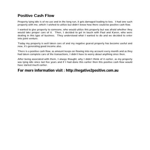 Positive cash flow | PDF | Free Download