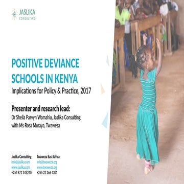 Positive Deviance Schools in Kenya: Implications for Policy and Practice | PDF