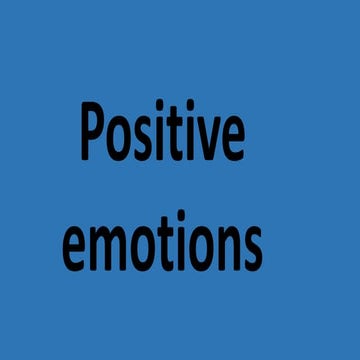 Positive emotions | PDF