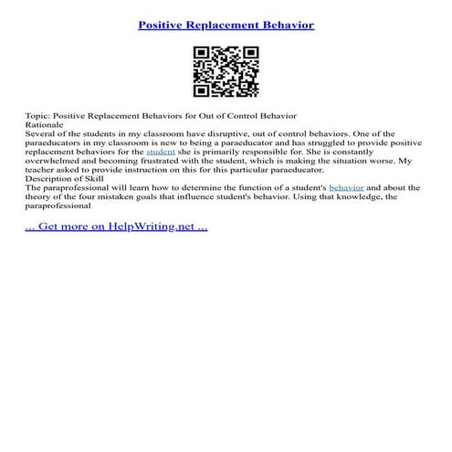 Positive behavior support | PPTX