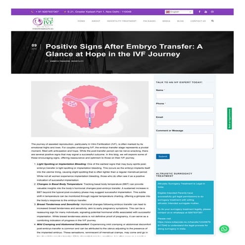 Positive Signs After Embryo Transfer: A Glance at Hope in the IVF ...